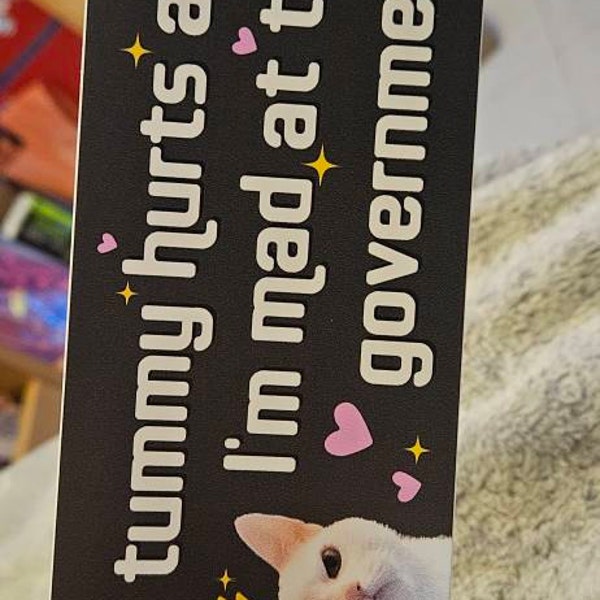 My Tummy Hurts and I’m Mad at the Government 7" Bumper Sticker or ...