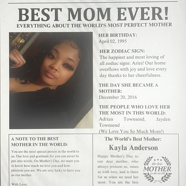 Birthday Newspaper Template, Newspaper for Birthday Invitation ...