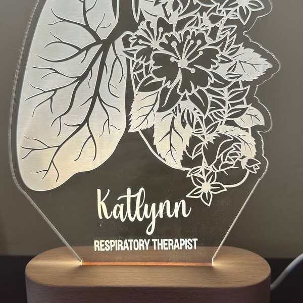 Floral Lung Custom Night Light - Doctor Lamp Gift - Gift for Colleague ...