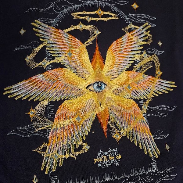 Embroidered T-shirt : Angels Fly - Merch - Organic - Etsy