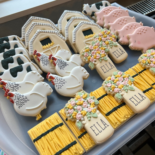 On the Farm Birthday/baby Shower (12 Cookies) - Etsy