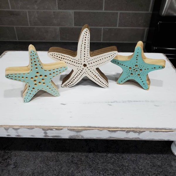 Beach Tray Decor *summer Decor * Starfish* Beach Block Sign *sand ...