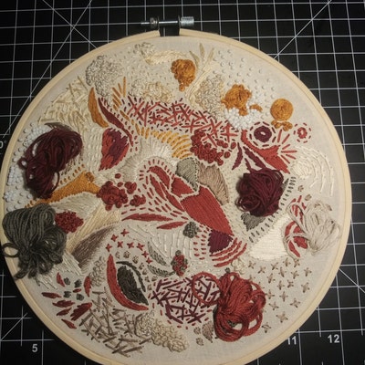 Embroidery Design, Variations of Silver Abstract Art Home Decor ...