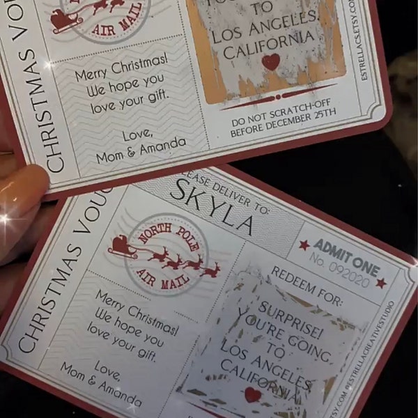 Surprise Christmas Scratch to Reveal Voucher, Custom Christmas Coupon ...