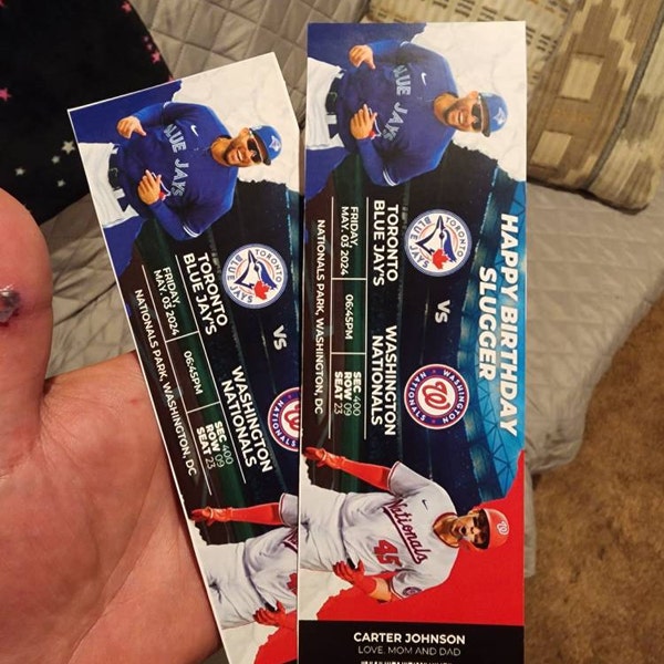 Custom Baseball Ticket Personalized for ANY TEAM MLB Game Ticket Stub ...