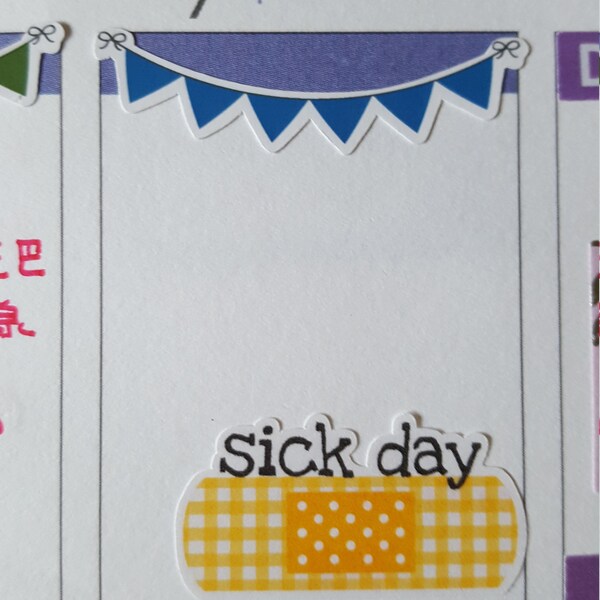 Sick Day Planner Stickers - Band-aid Stickers - Thermometer Stickers ...