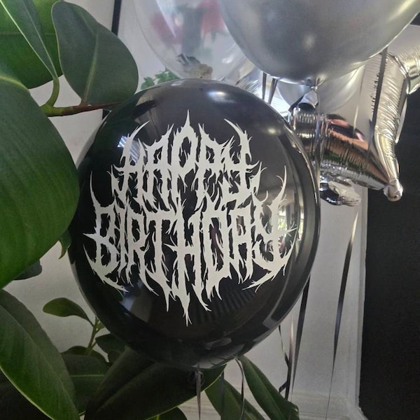 Heavy Metal Happy Birthday Balloons - Death Metal Balloons - Etsy