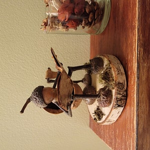 Oakie Acorn Elf Couple Sitting on a Log, Talking. A Figurine That Would ...