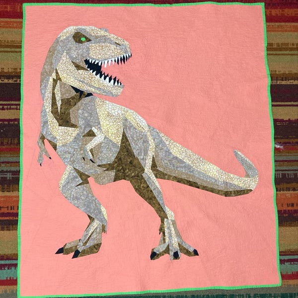 T-rex Roar—instant Download/pdf Quilt Pattern (hobbs Designs) - Etsy