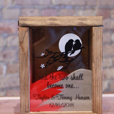 Rustic Barnwood Unity Sand Shadow Box Set, Wedding Unity Candle ...