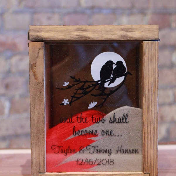 Rustic Barnwood Unity Sand Shadow Box Set, Wedding Unity Candle ...