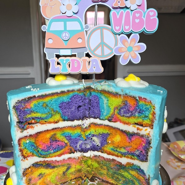Five is a Vibe Cake Topper - Groovy Cake Topper - Groovy Birthday - Etsy