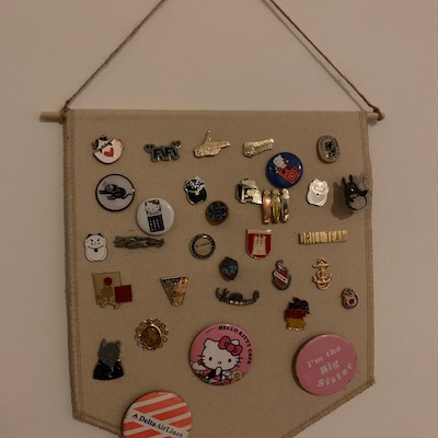 Premium Large Pin Display, Pin Badge Display, Canvas Pennant, Enamel ...