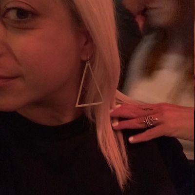 Large Triangle Hoop Earrings, Triangle Hoops, Triangle Earrings, Hand Hammered Hoops, Big Hoops ...