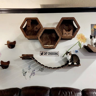 Cat Wall Furniture Full Set, Cat Wall Shelves, Cat Wall Bed, Cat Wall ...