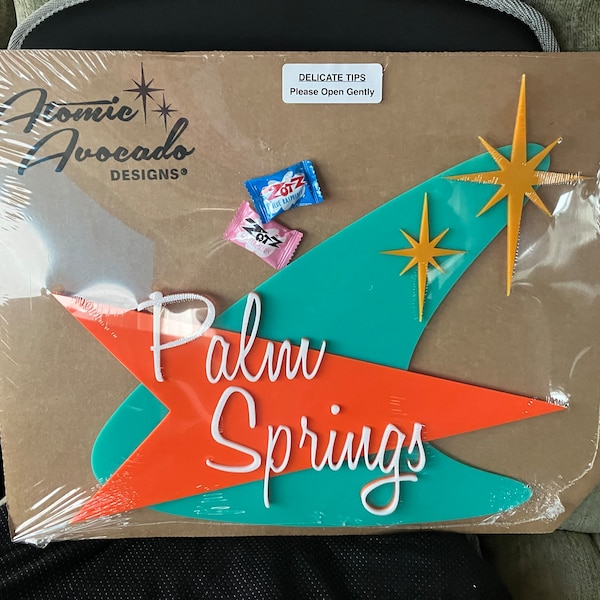 Mid Century Modern "atomic Boomerang" Sign : Retro Palm Springs Decor ...