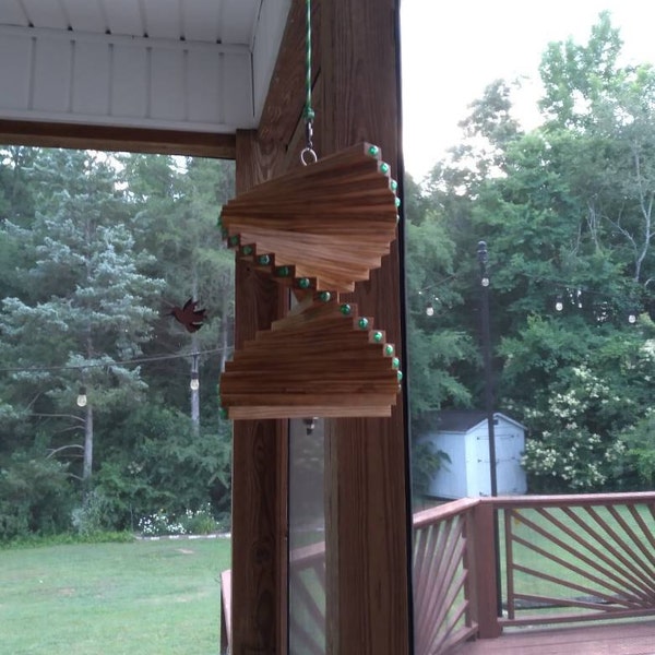 Pine Cone Wood Spiral Wind Spinner Wood Stained 12 High & 6 Wide ...