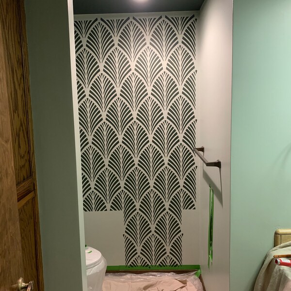 Stencil muro PALM LEAF Stencil grande muro Gatsby Wall Stencil Grande ...