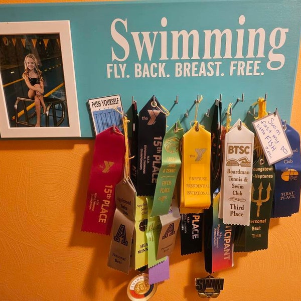 Swimming: Use a Award Rack to Display Your Swimming Ribbons - Etsy
