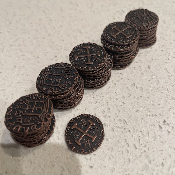 Metal Coins, Pirate Treasure, Play Money Gold Silver and Copper 22mm - Etsy