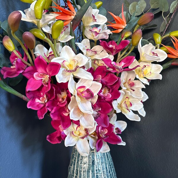 Real Touch Bird of Paradise Stem Premium Fake Red Strelitzia Artificial ...