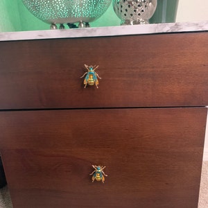 Enamel Bees Gather Honey Drawer Knobs / Bees Gather Honey Cabinet ...