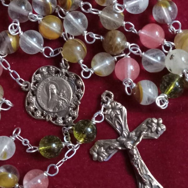 The Sacred Heart of Christ With Scroll Points Heirloom Bronze Rosary ...