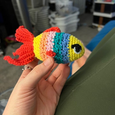 Mosaic Goldfish Crochet Pattern Fish Amigurumi Tutorial Keychain Charm ...