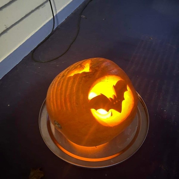 Bat Pumpkin Carving Stencil: Halloween Jack-o-lantern Template (digital ...