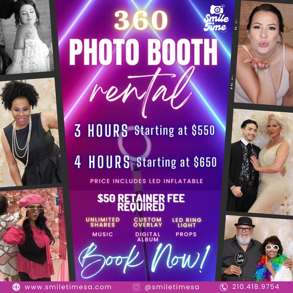 360 Photo Booth Rental Flyer | DIY Event Photography Rental Party ...