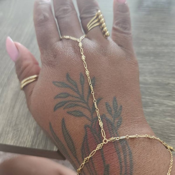Gold Hand Bracelet, Ornate Finger Chain Bracelet HCDORNATE - Etsy