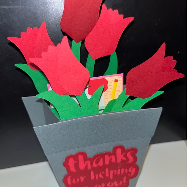 Flower Card SVG for Teacher Appreciation, Mother's Day, or Birthday ...