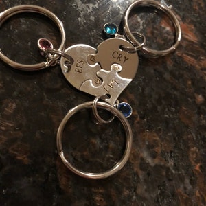 Personalized Puzzle Keychain-heart Puzzle Piece-sister Gift Keychain ...