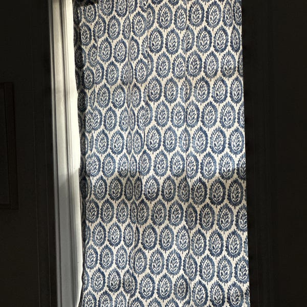 Pleated Lynn Block Print Cafe Curtain , Tier Curtains, Kitchen Curtains ...