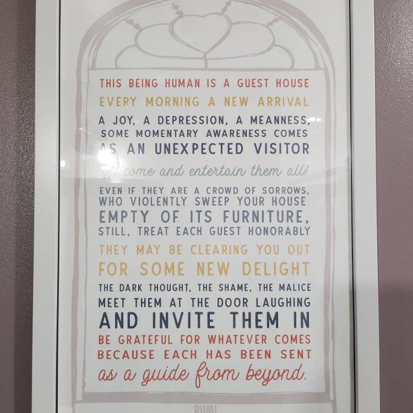 The Guest House // Physical Print // Therapy Gift // Mindfulness Gift ...