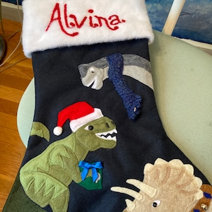 Dinosaur Christmas Stockingdinosaurs Holiday - Etsy