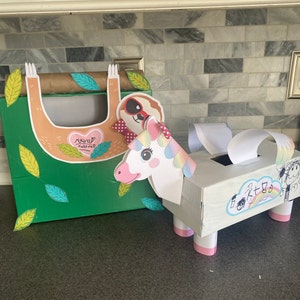 Sloth Printable Box Kit DIY Valentine Box Decor Kit for Valentine's Day ...