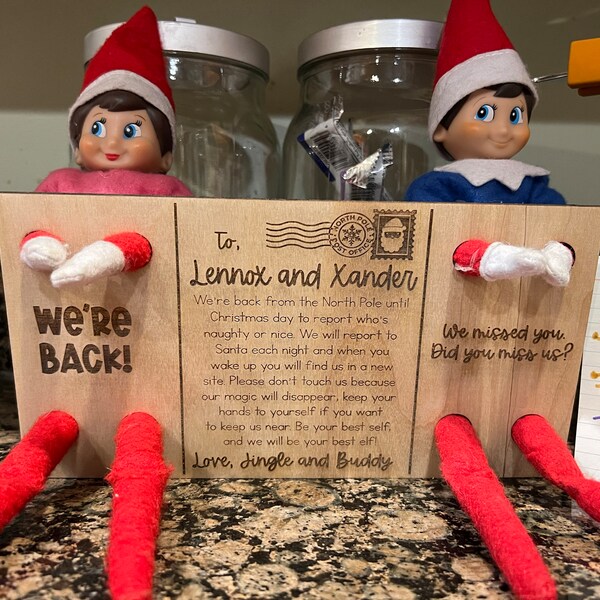 I'm Back Wooden Elf Post Card Holiday Helper - Etsy