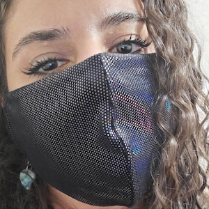 Rave Mask Reusable Face Mask Fashion Mask Iridescent Mask Festival Mask ...