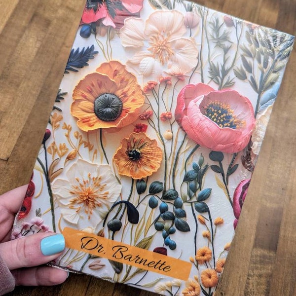 Hardcover Personalized Notebook Wildflower, Custom Journal for Women ...