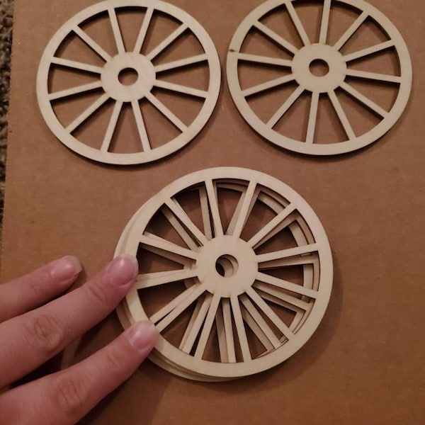 Unfinished Wooden Wagon Wheel Shape - Farm - Garden - Craft - From 1 ...
