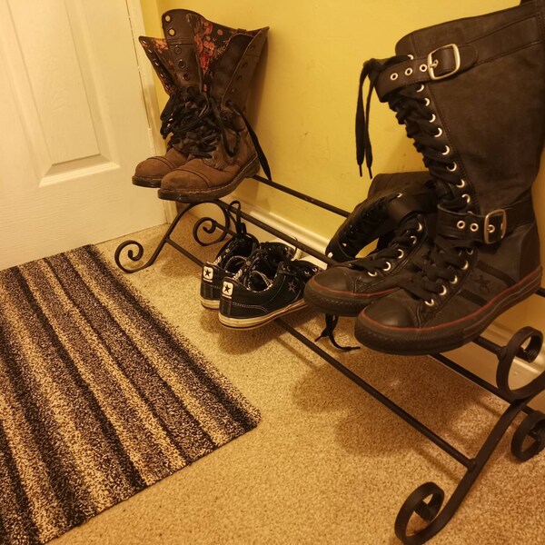 Wrought Iron Shoe Rack, Metal Shoe Rack, Shoe Storage, Porch, Hallway ...