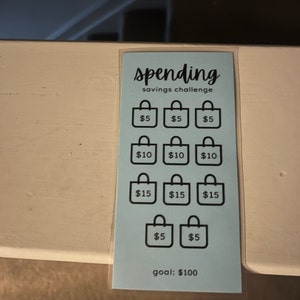 Spending Savings Challenge Laminated Tracker 100 Dollar Goal Savings ...