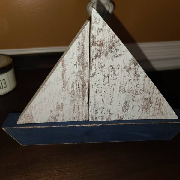 Rustic Wood Sailboat, Nautical Decor, Boat Decor, Summer Decor, Beach ...