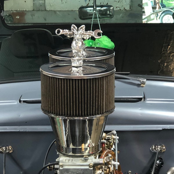 Metal Rat Fink Style Hood Ornament, Rat Rod Mechanic, Pewter Finish - Etsy