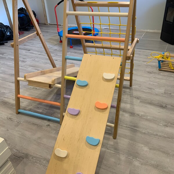 Foldable Indoor Playground, Swedish Ladder, Indoor Playhouse, Jungle ...