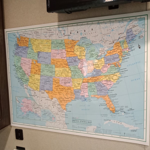 UNITED STATES Wall Map USA Poster Large Print - Etsy