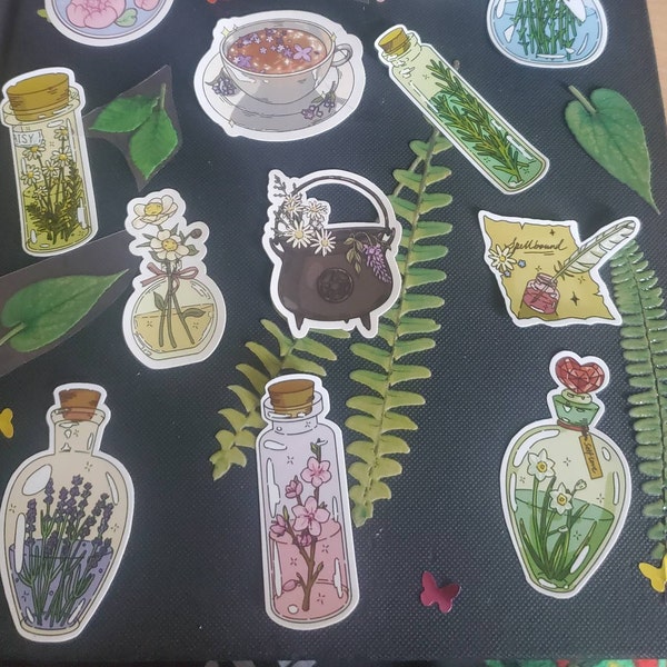Aesthetic Plant Sticker Pack | 4pc Herb Sticker Pack | Witchcore ...