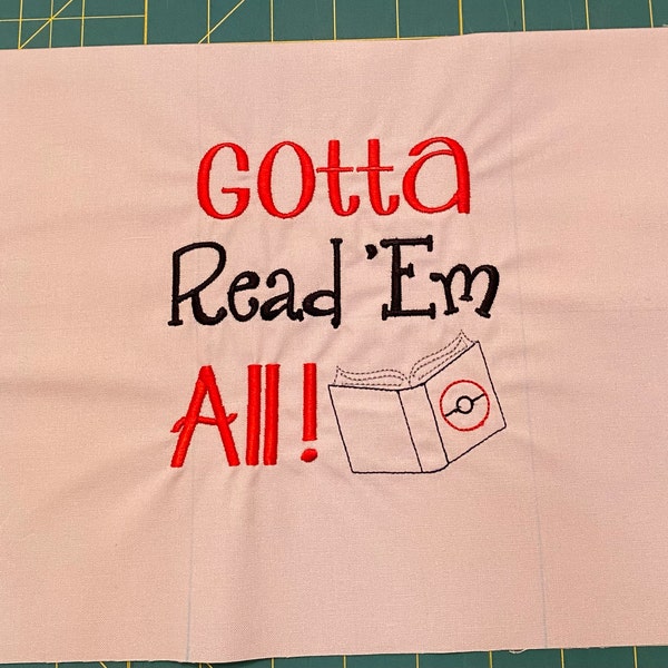 Reading Embroidery Design - Book Pillow Embroidery Design - Gotta Read ...