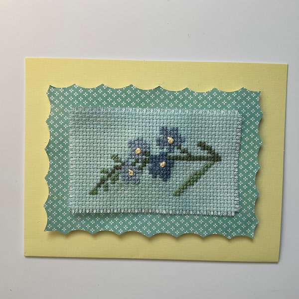 Mini Cross Stitch Pattern. Forget-me-not. Counted Cross Stitch Chart ...